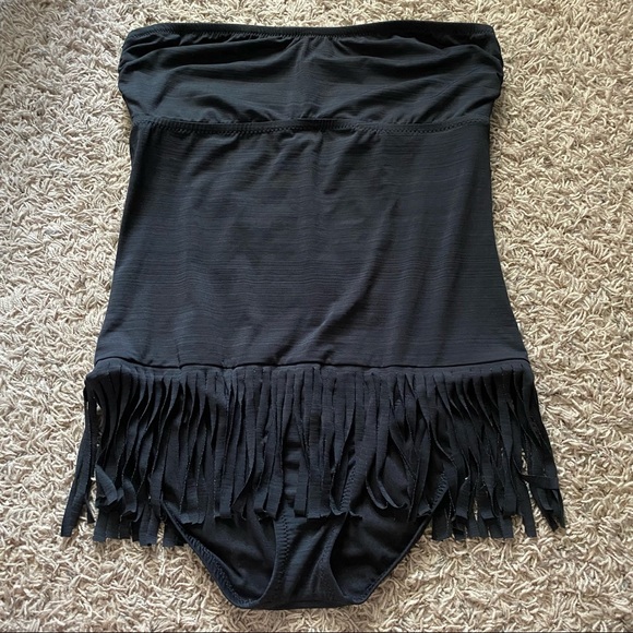 Mossimo Supply Co. | Swim | Mossimo Sleeveless Black Fringe One Piece ...